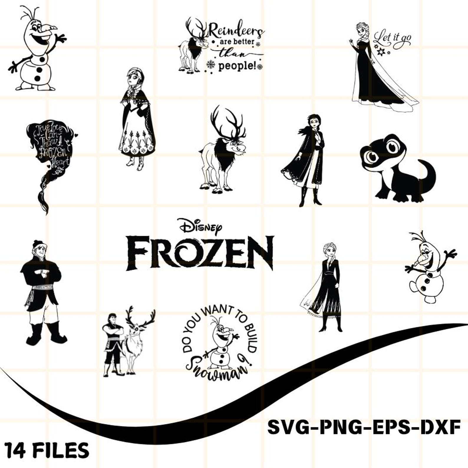 Frozen Svg Bundle SVG PNG DXF Clipart Frozen Digital Download Elsa Olaf ...