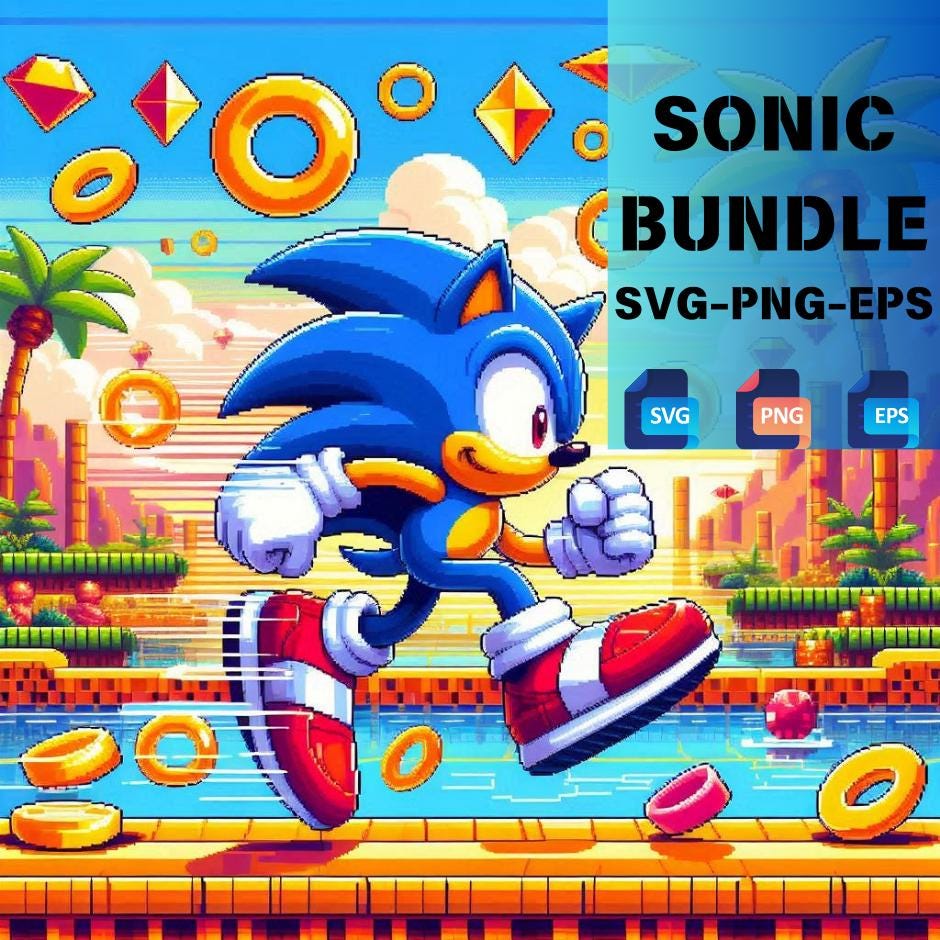 Sonic the Hedgehog SVG Bundle: Layered Cut Files for Cricut, Silhouette ...