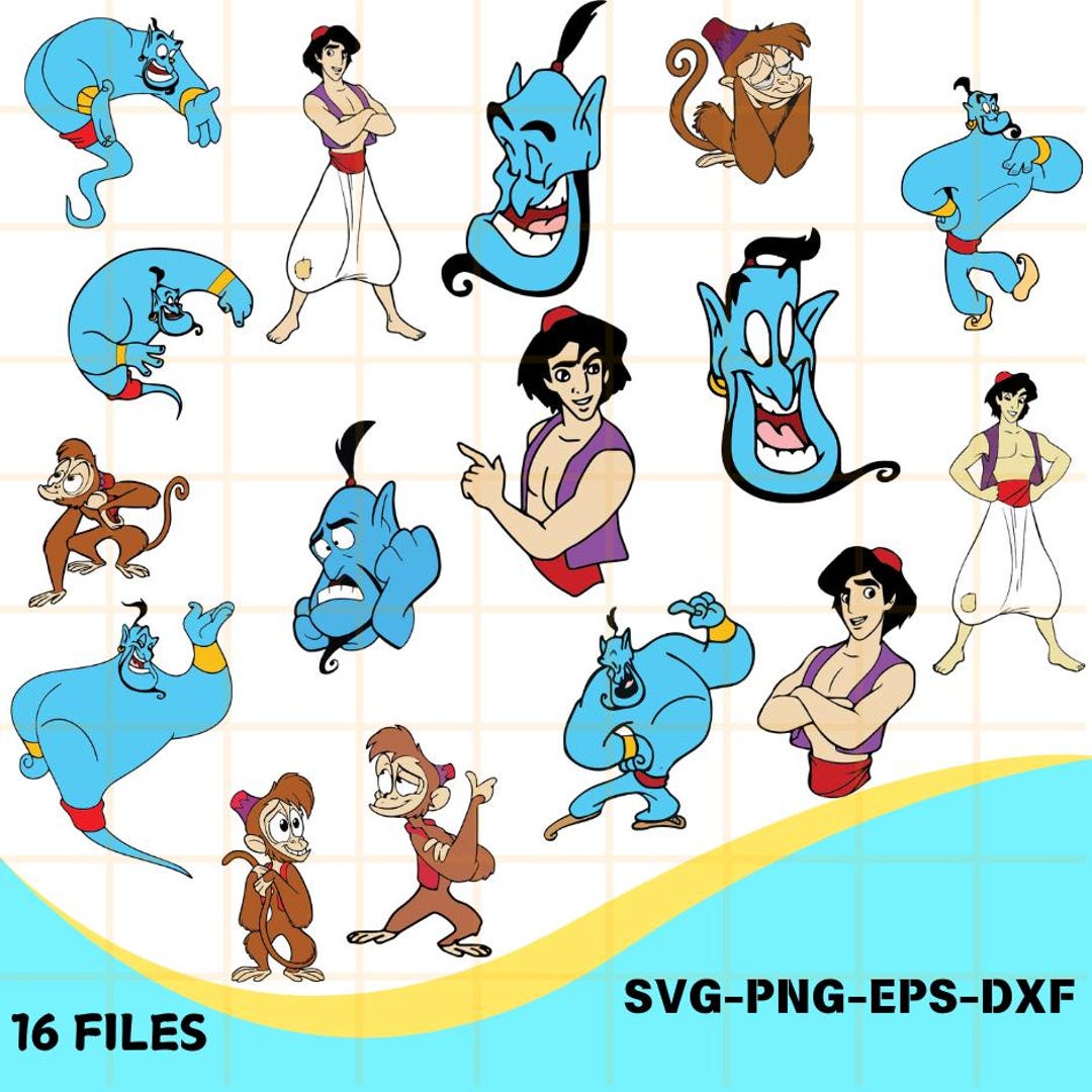 Aladdin SVG Bundle, Svg & Png Files for Cricut, Genie Png, Aladdin Svg ...