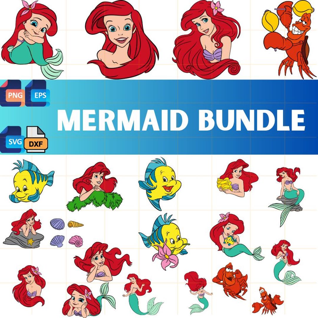 Little Mermaid Paper, Ariel PNG Clipart, Little Mermaid PNG, Ariel ...