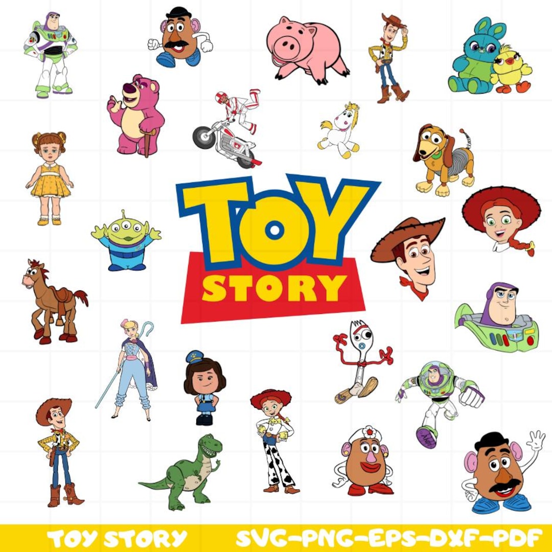 Toy Story SVG Bundle, Cartoon Character Clipart, SVG PNG Dxf Eps Files ...