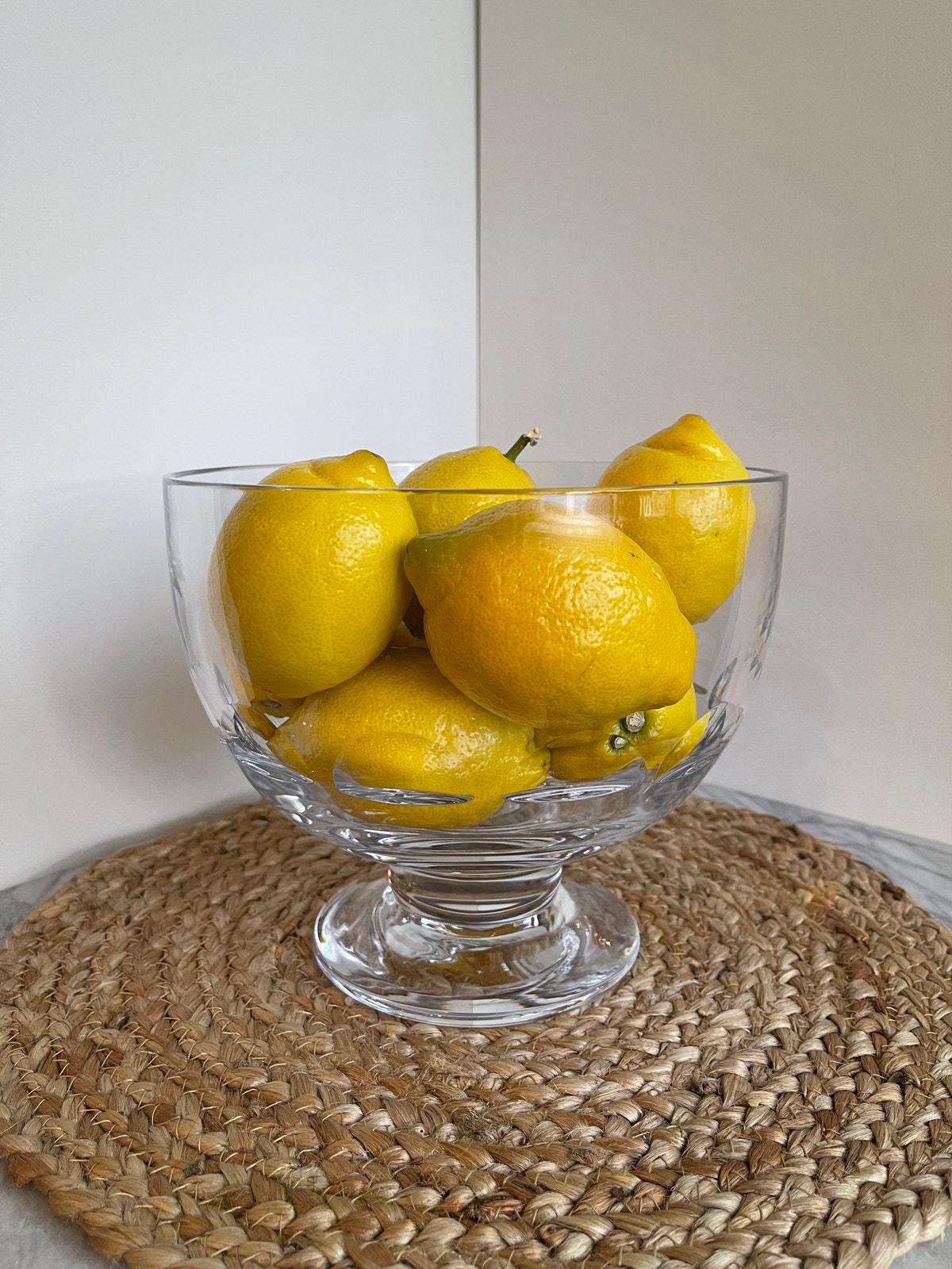 Vintage Gerald Gulotta Atlantis Cut Crystal Footed Fruit Bowl, Signed ...
