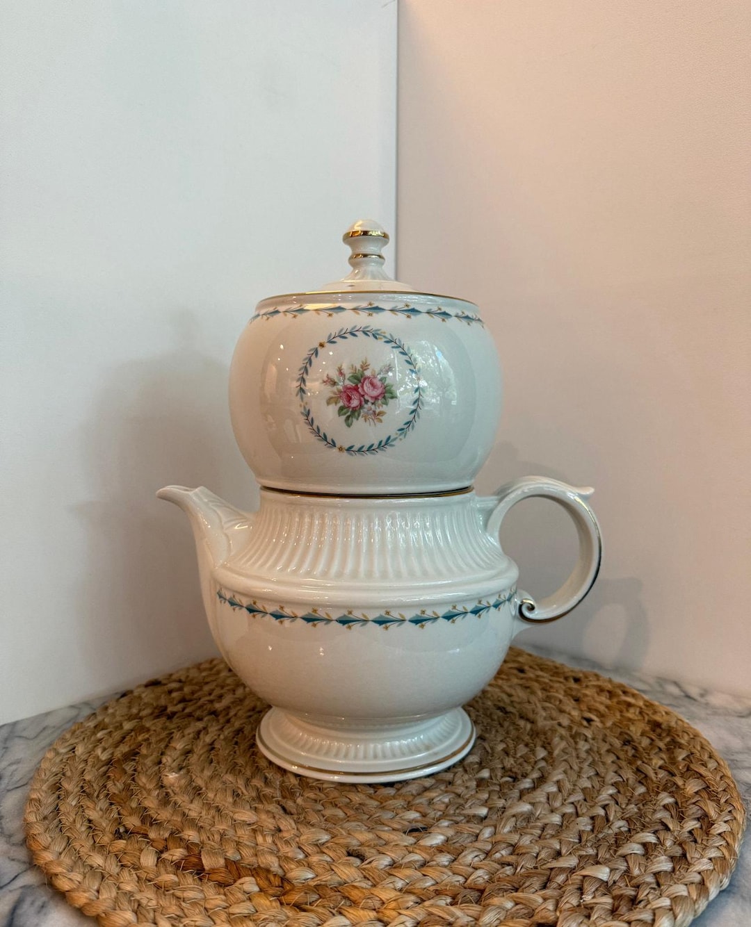 Vintage Hall China Harmony House Mt. Vernon Teapot & Biggin Coffee ...