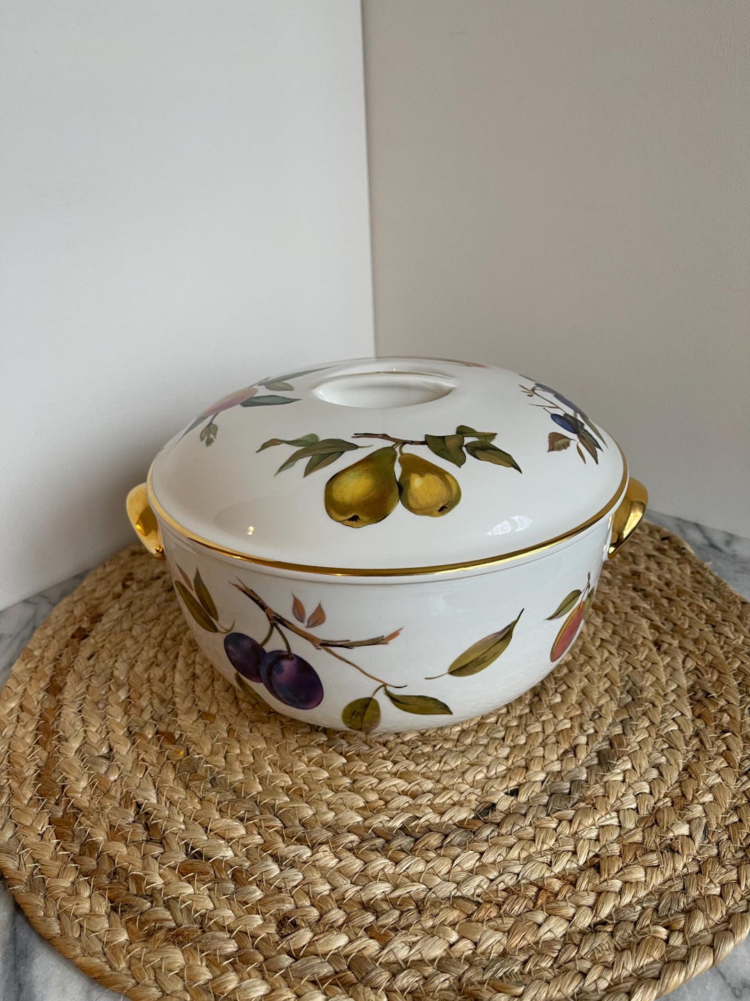Vintage Royal Worcester “evesham” 10-in Baking Dish Casserole With Lid ...