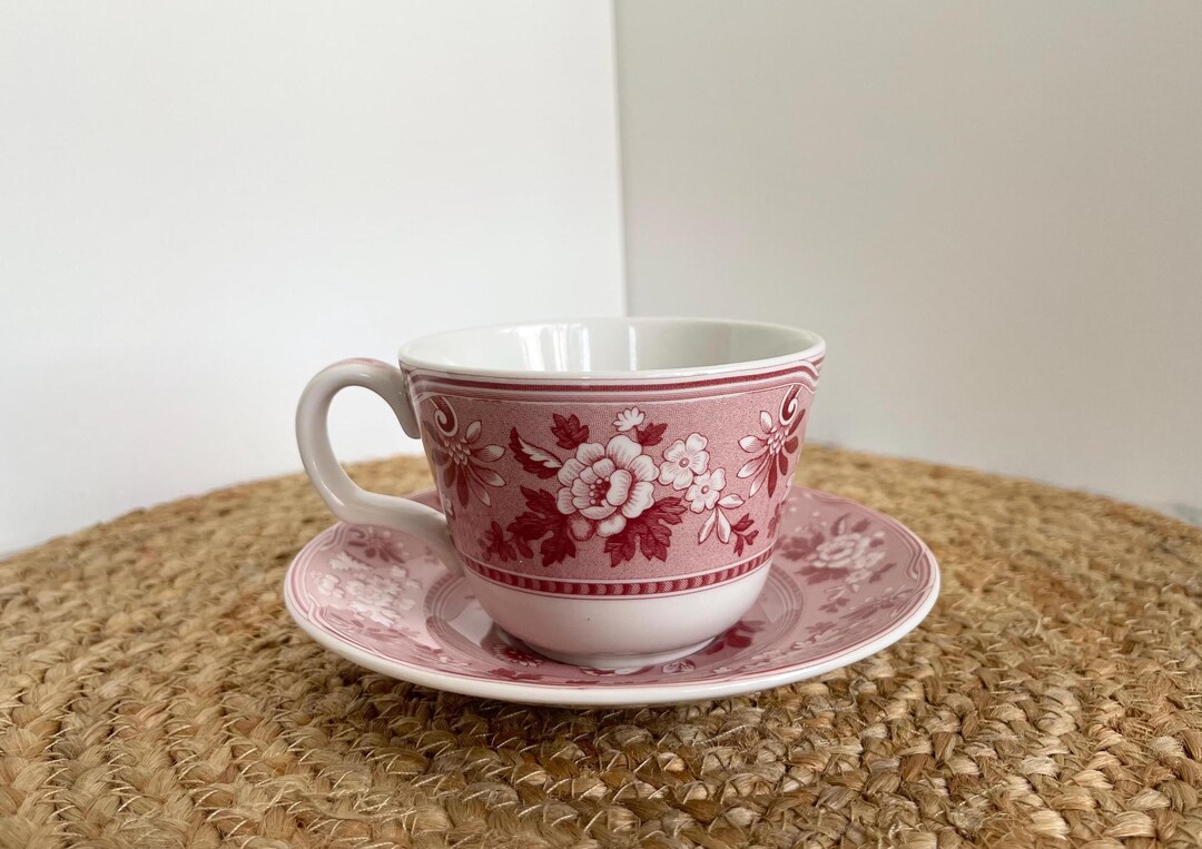 Vintage Pink Spode Blue Room Collection “botanical” Cup and Saucer - Etsy