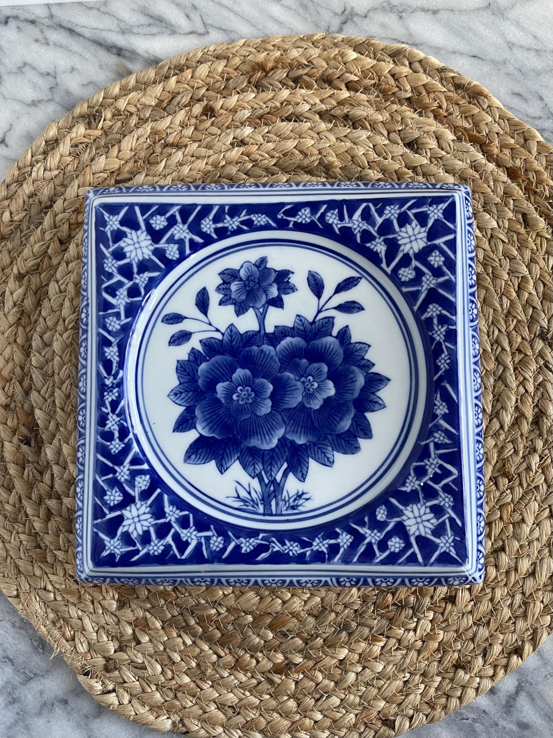 Vintage Blue and White Chinoiserie Chinese Teapot Trivet Coaster - Etsy