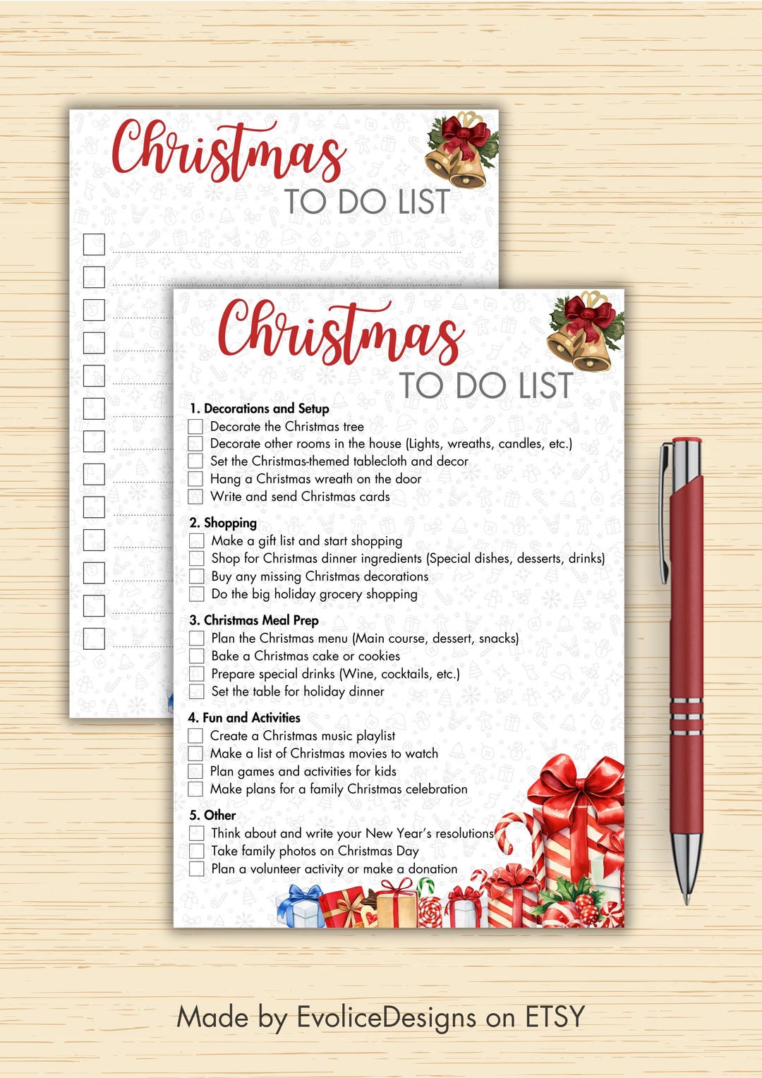 Printable Christmas to Do List, Editable Holiday Checklist, Christmas ...