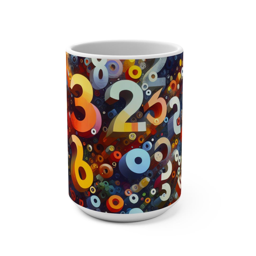 Numbers Mug 15oz Unique Design, Birthday Gift, Coffee Cup, Tea Mug ...