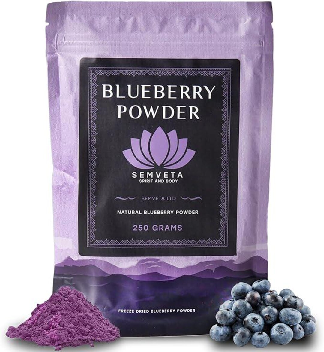 Freeze-dried Blueberry Powder (250g) - 100% Natural Frozen Blueberry ...