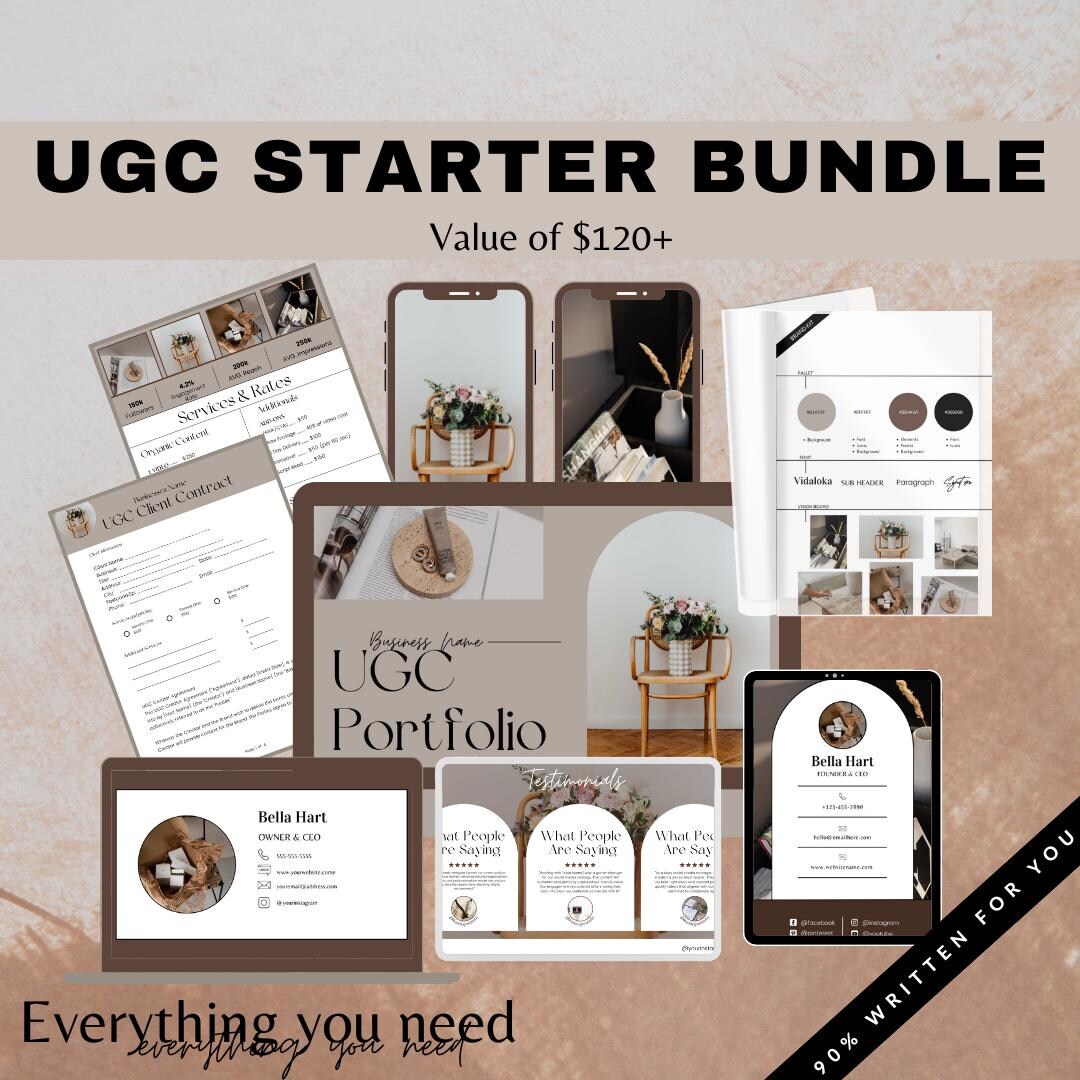 UGC Bundle, Ugc Portfolio Canva, Ugc Starter Kit, Ugc Invoice Template ...