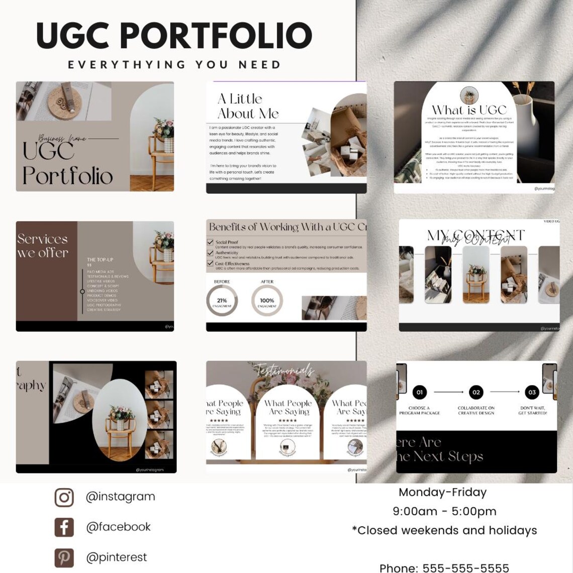 UGC Bundle, Ugc Portfolio Canva, Ugc Starter Kit, Ugc Invoice Template ...