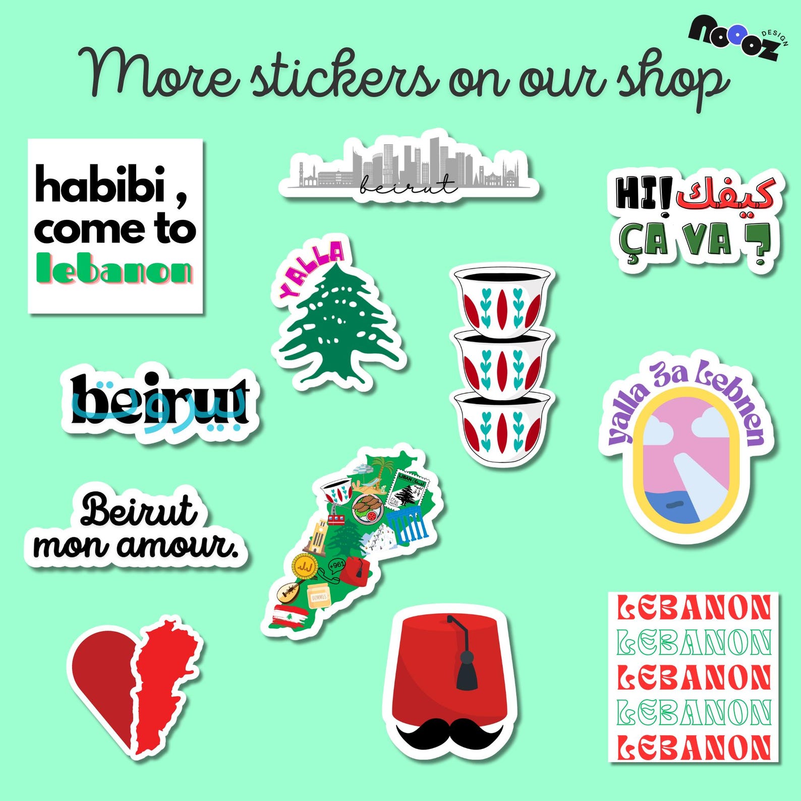 Lebanon Map Sticker, Lebanese Sticker, Lebanon Flag, Lebanon, Beirut ...