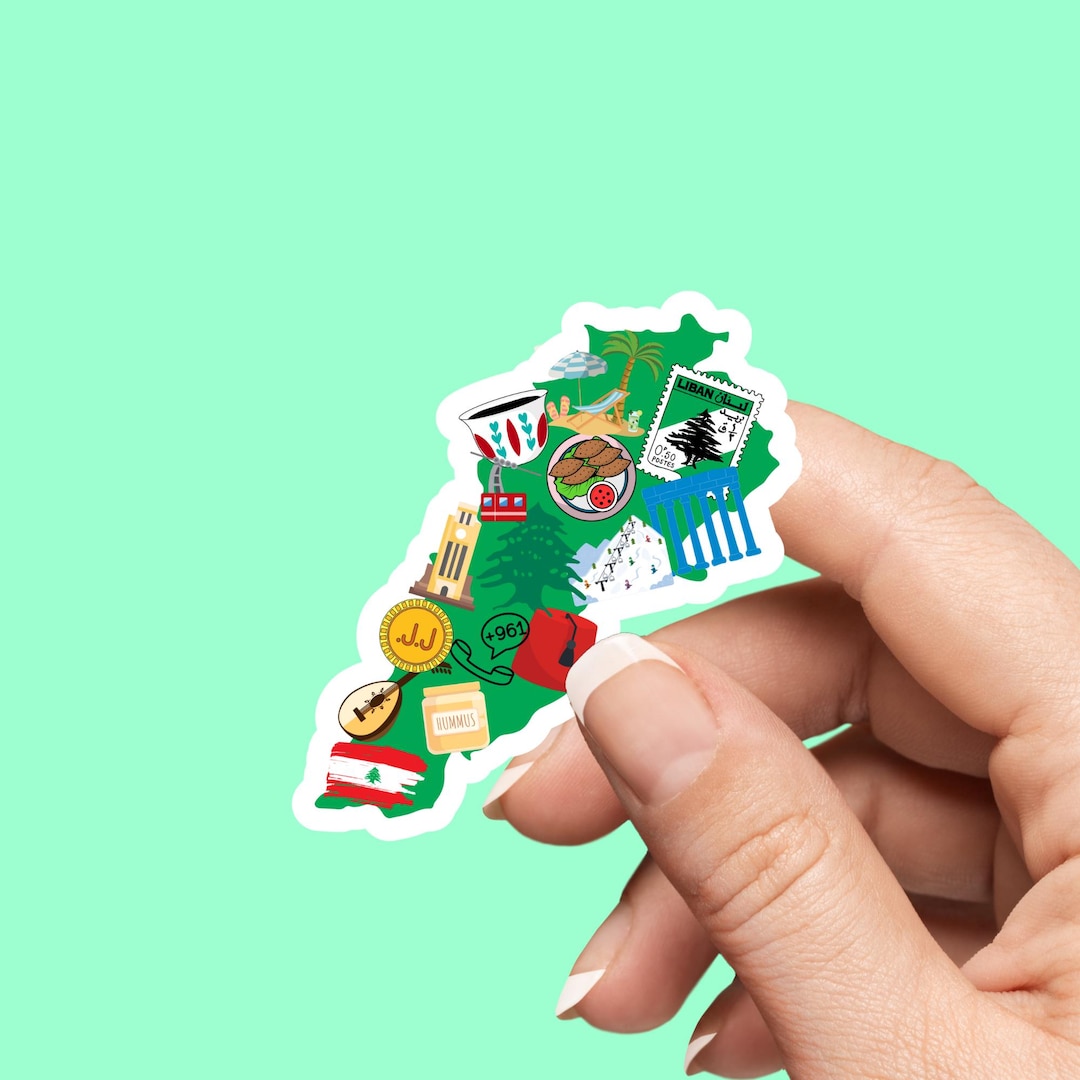 Lebanon Map Sticker, Lebanese Sticker, Lebanon Flag, Lebanon, Beirut ...
