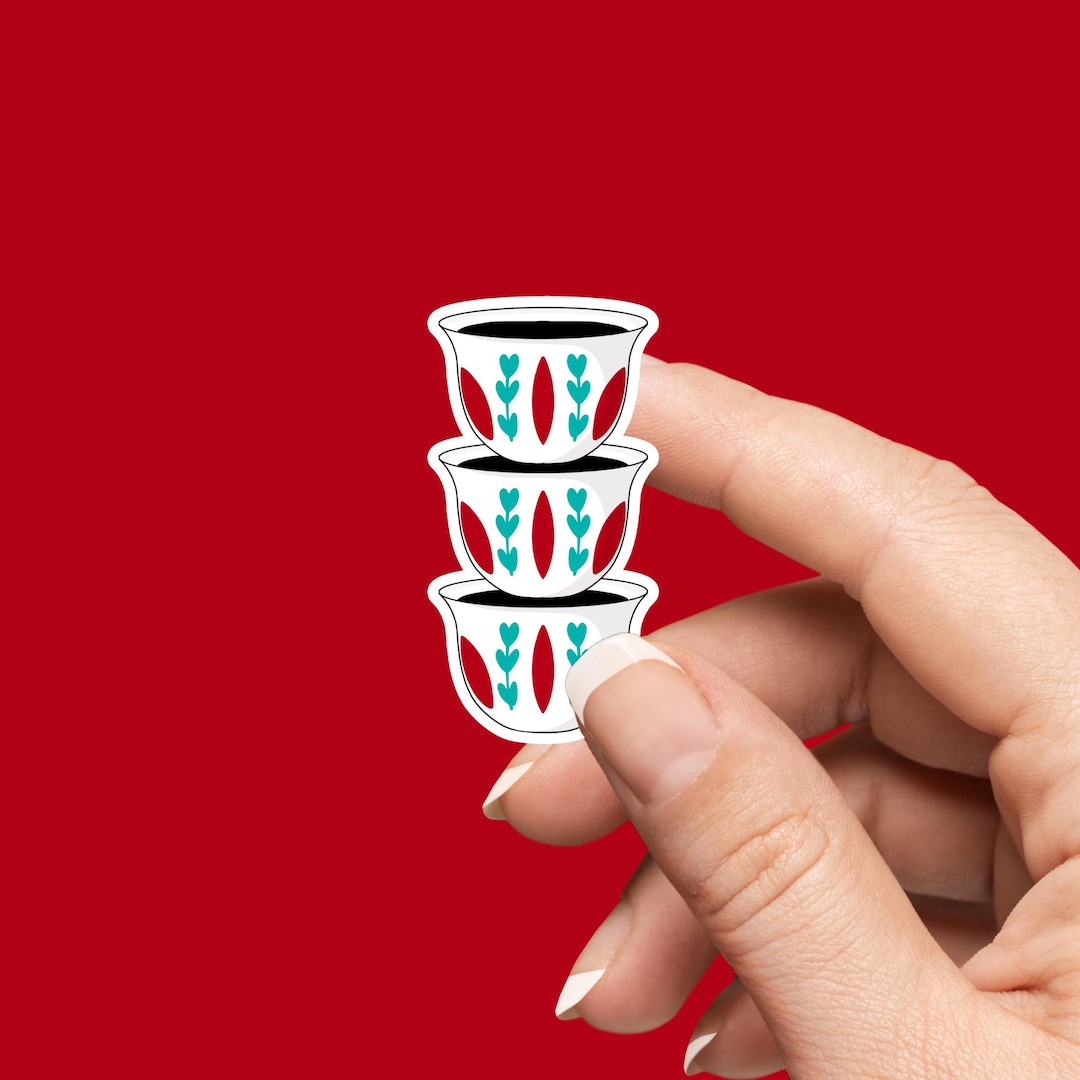 Lebanese Coffee Cups Sticker, Lebanese Sticker, Lebanon, Beirut ...