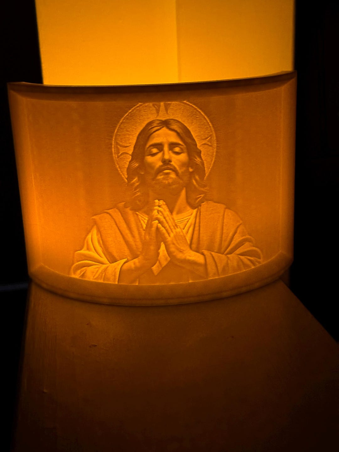 Jesus Praying With Halo Lithophane - Etsy