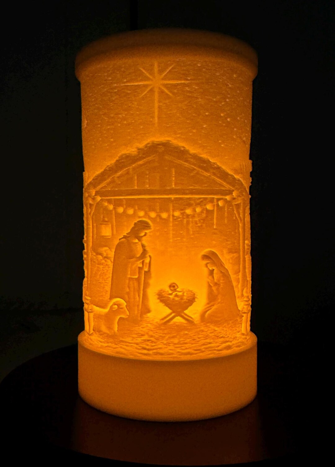 Christmas Nativity Scene Lithophane Tea Light Decoration Religious ...