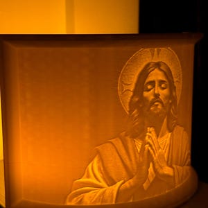 Jesus Praying With Halo Lithophane - Etsy