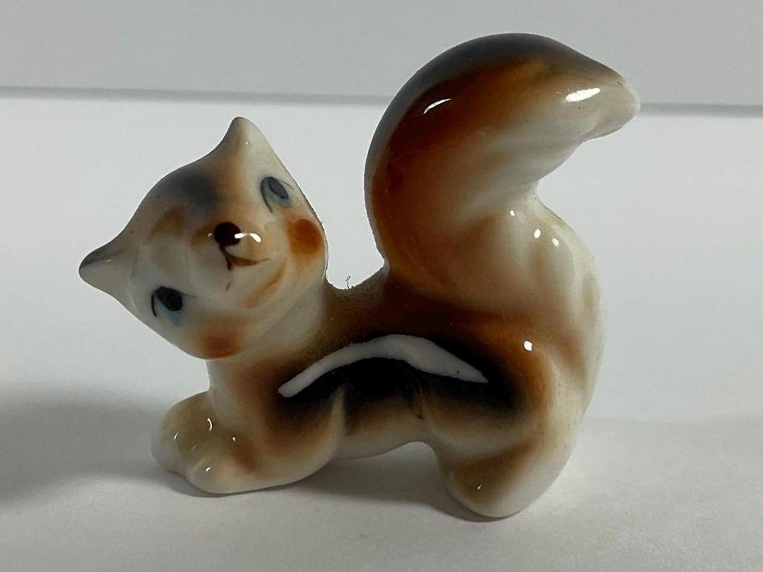 Vintage Glass Porcelain Ceramic Animal Chipmunk Miniature Figurine - Etsy