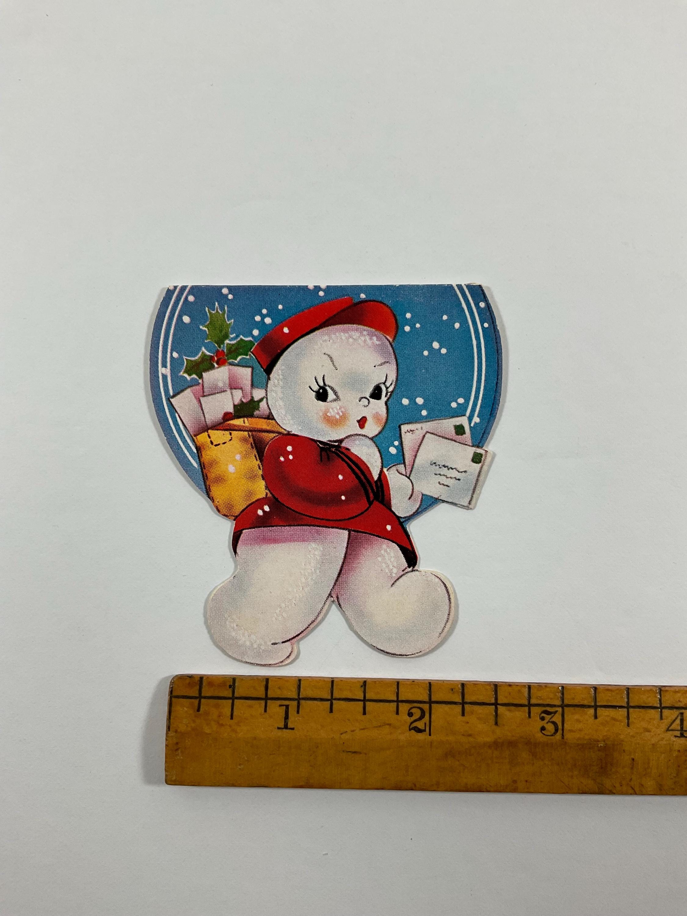 Vintage A-meri-card Boy Snowman Mailman Postman Delivering Letters ...
