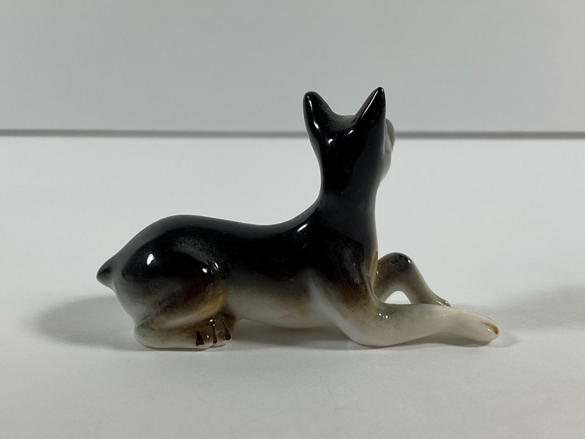 Vintage Glass Porcelain Ceramic Animal Doberman Puppy Dog Miniature ...
