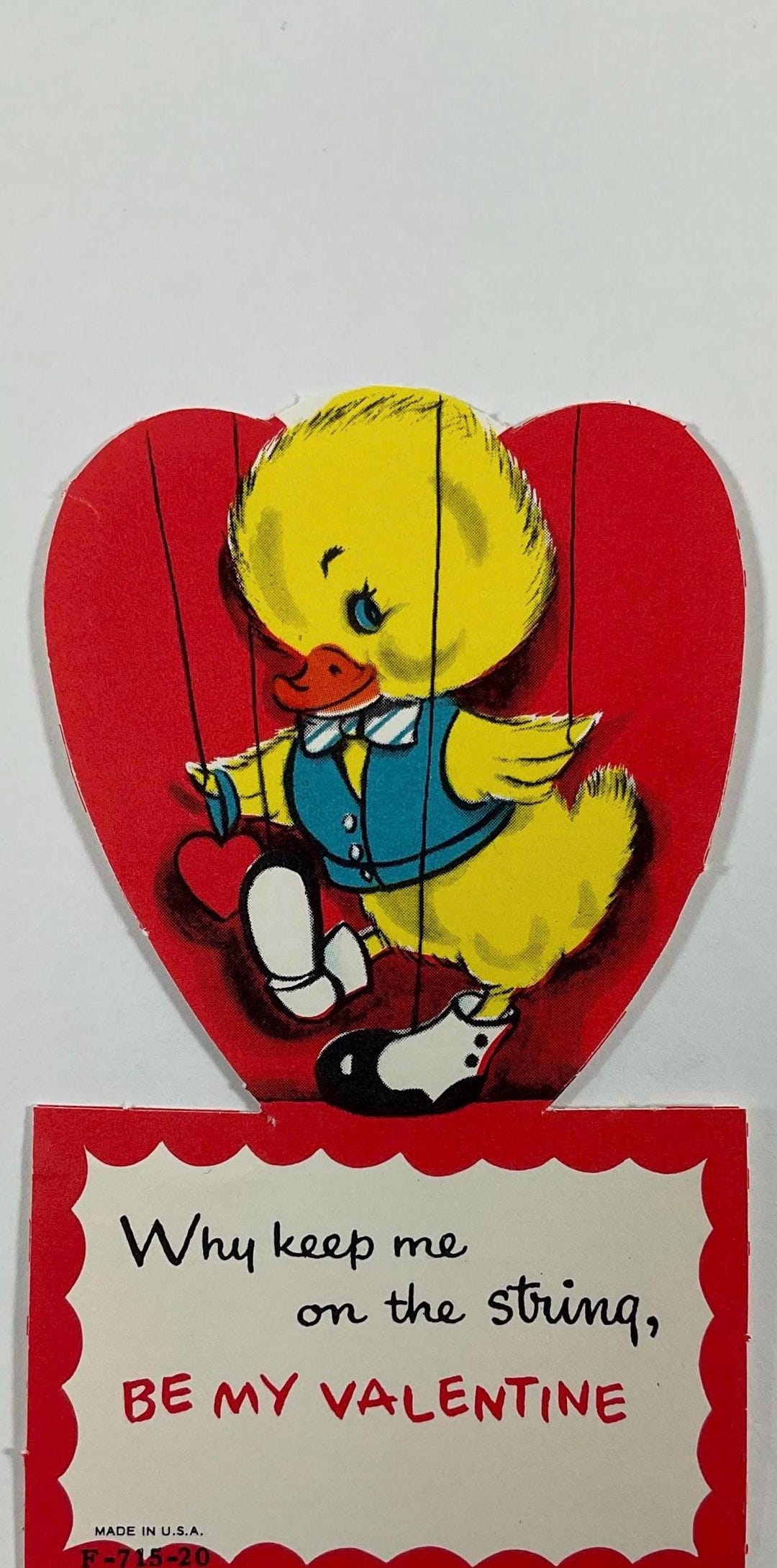 Vintage 1950s Baby Chick Chicken Puppet on String Valentines Holiday ...