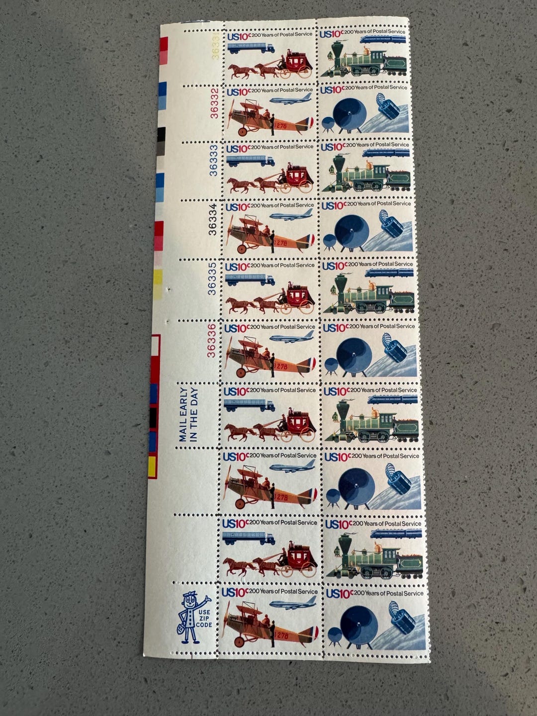 200 Years of Postal Service Postage Stamp - Full Strip of 20 Stamps - Etsy