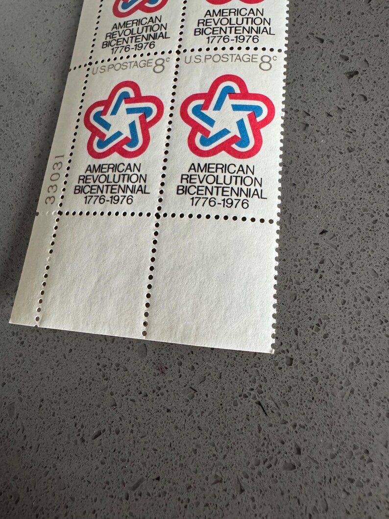 American Revolution Bicentennial Plate Block of 4 Postage Stamps (1971 ...