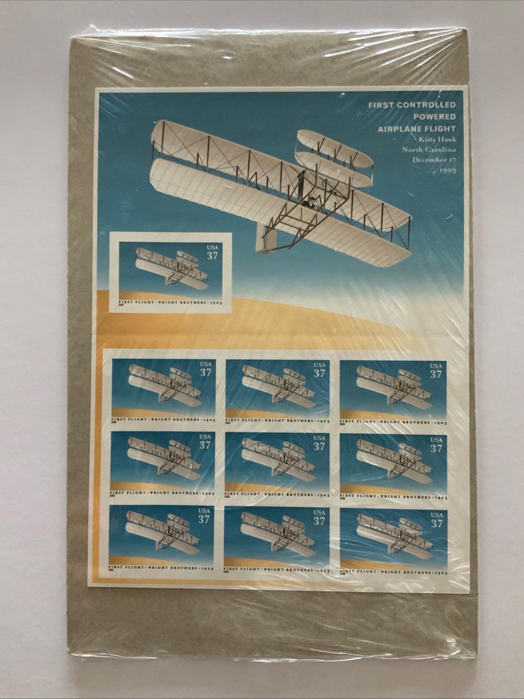 Wright Brothers First Flight Sheet of Ten Postage Stamps USPS Scott ...