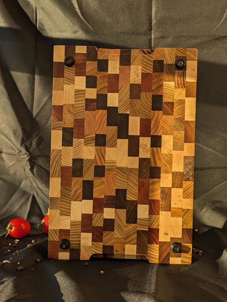Butcher Block Mosaic End Grain Cutting Board, Сharcuterie Wooden ...
