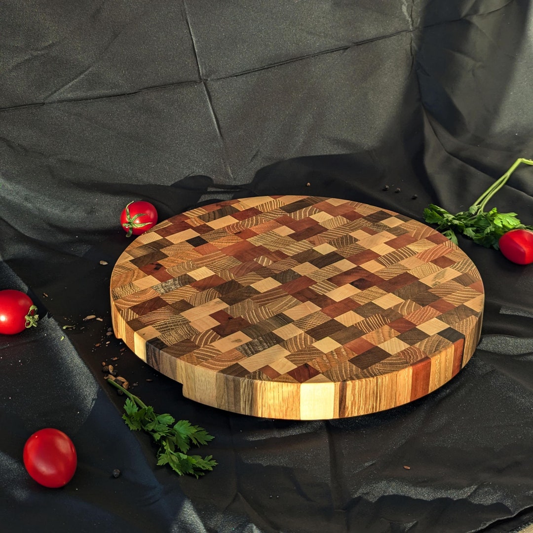 Round Cutting Board, Wooden Chopping Board, End Grain Board ...