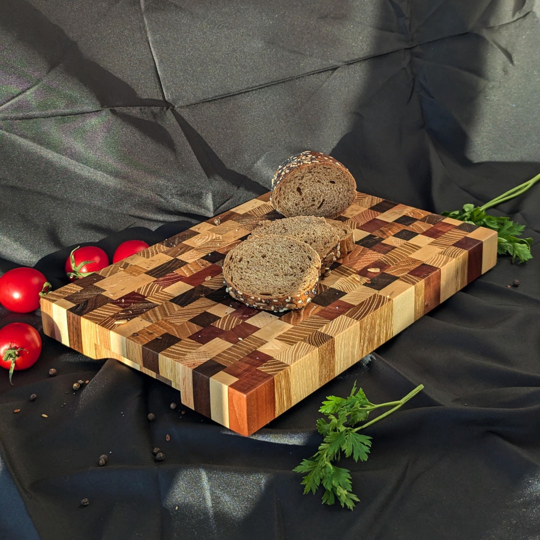 Handmade Wooden Cutting Board, End Grain Board oak, Walnut, Pear, Maple ...