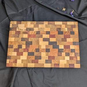 Butcher Block Mosaic End Grain Cutting Board, Сharcuterie Wooden ...