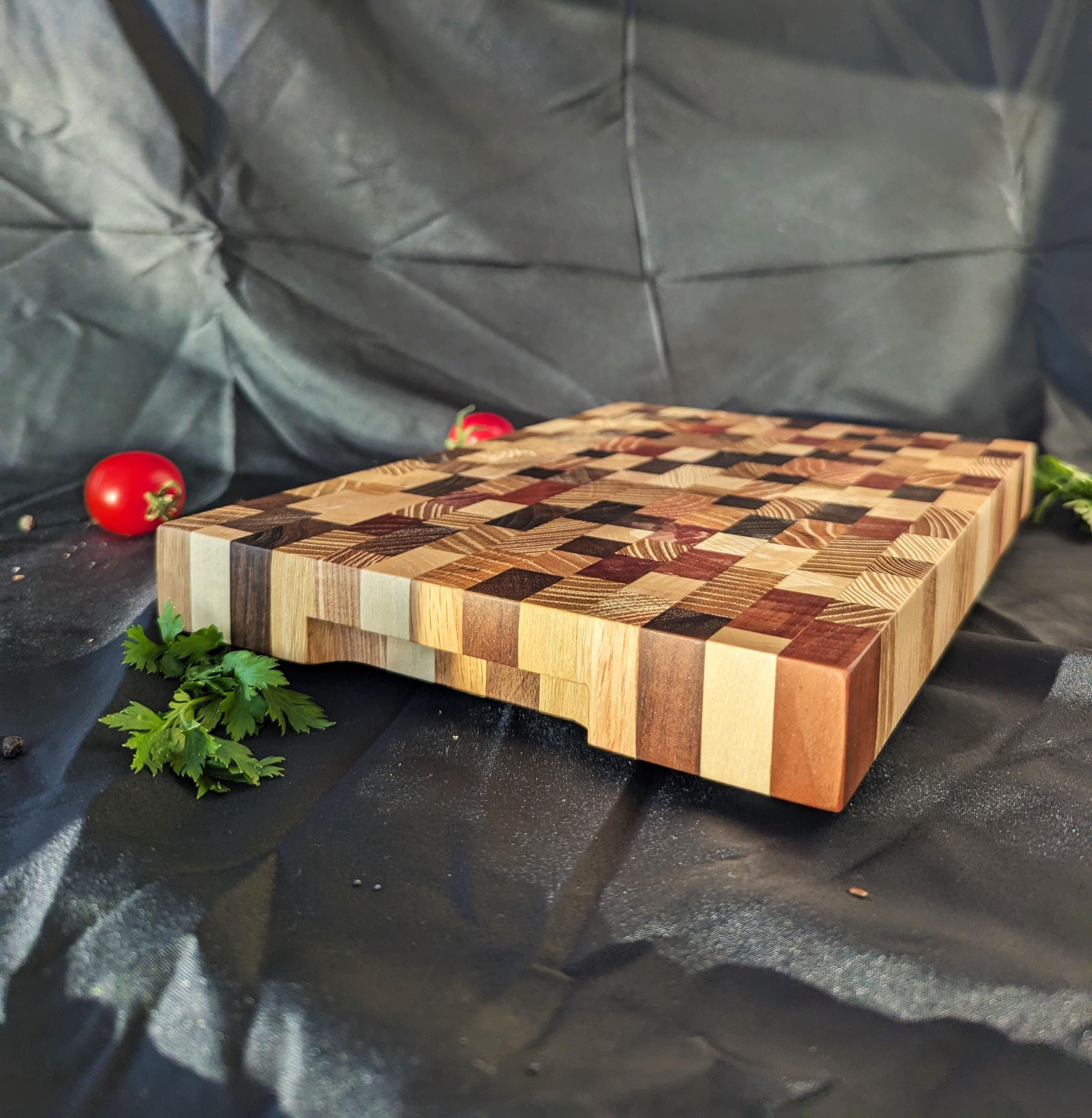 End Grain Board, Сharcuterie Board (oak+walnut +pear+ Maple+ Acacia+ ...