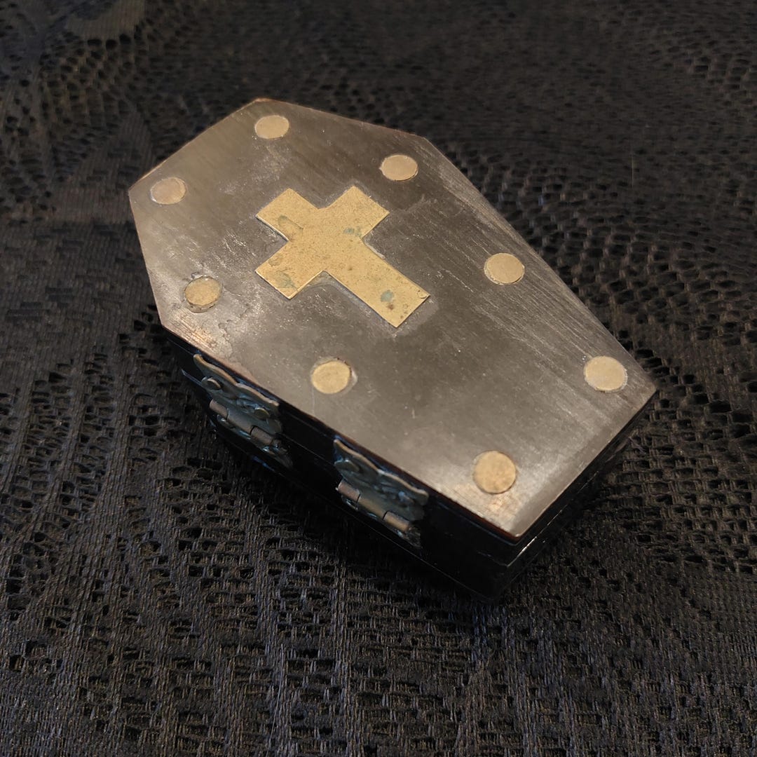 Wooden Coffin Box. Use for Small Trinkets or Just Display in a Spooky ...