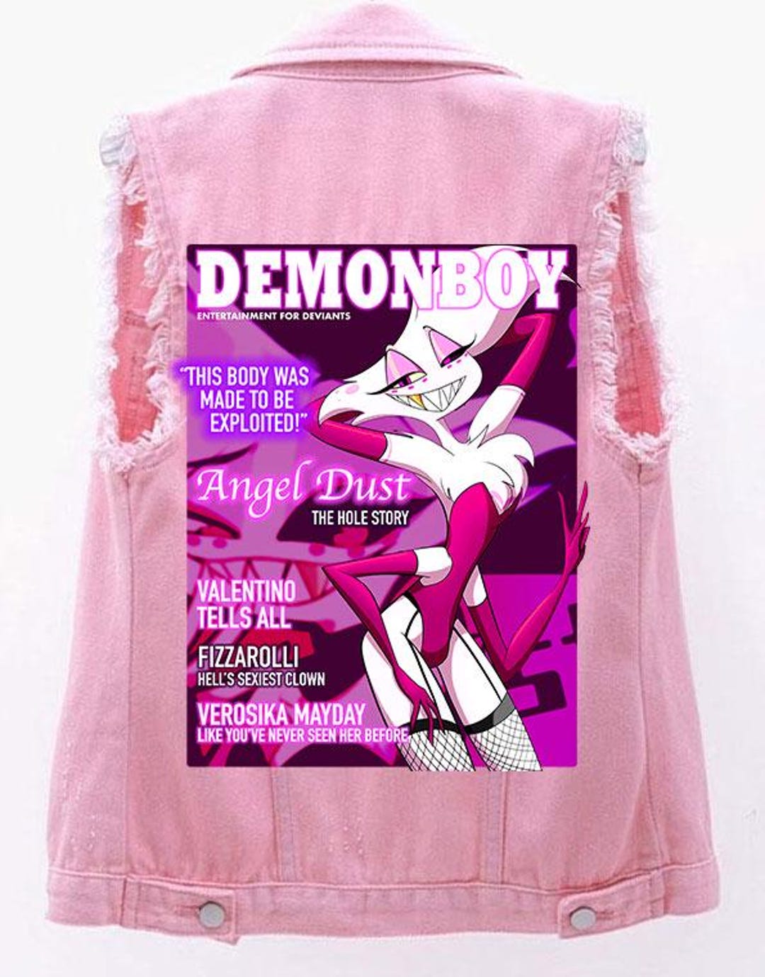 Hazbin Hotel Custom Punk Battle Vest (angel Dust) - Etsy