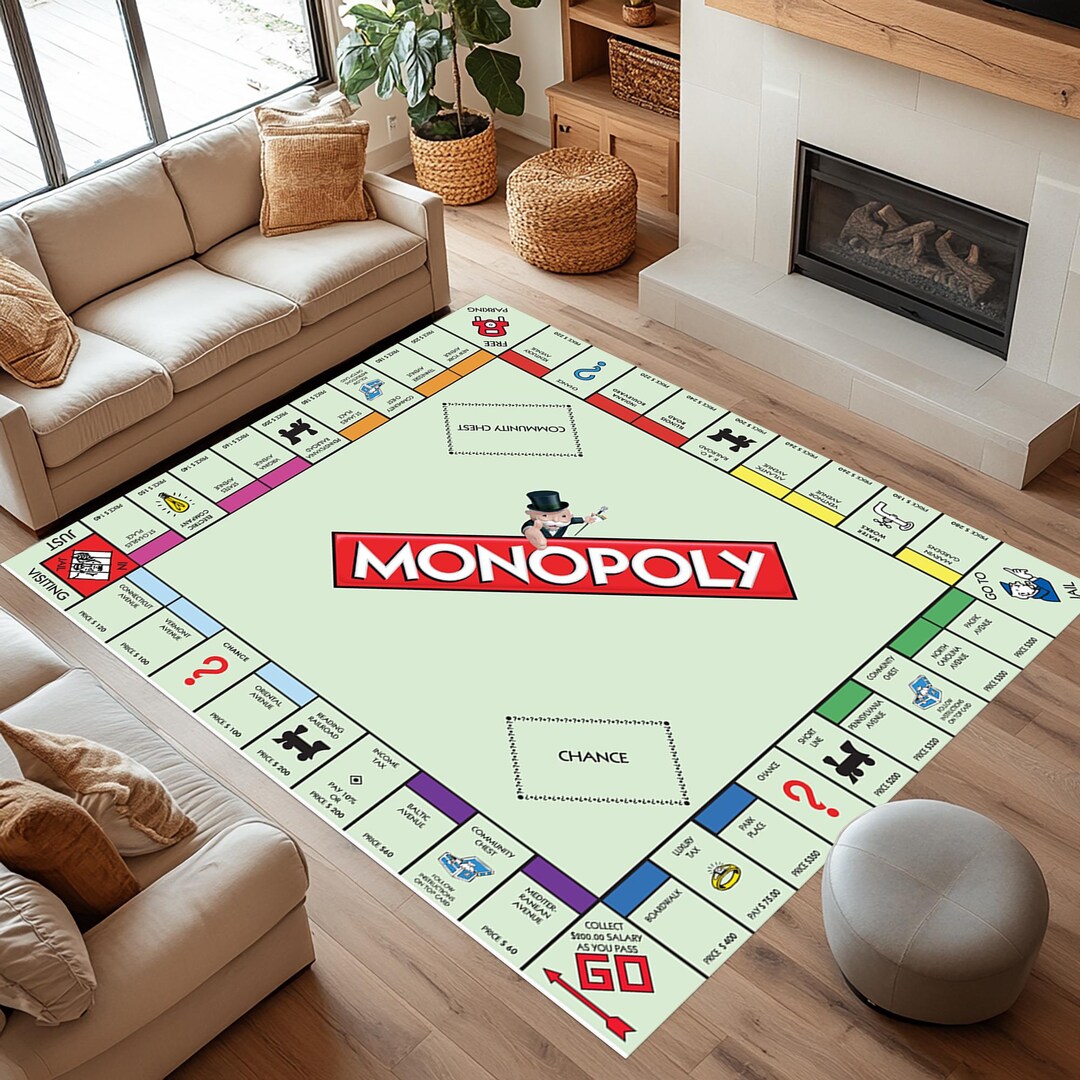 Monopoly Rug, Monopoly Art Rug, Monopoly Boardgame Rug, Monopoly ...