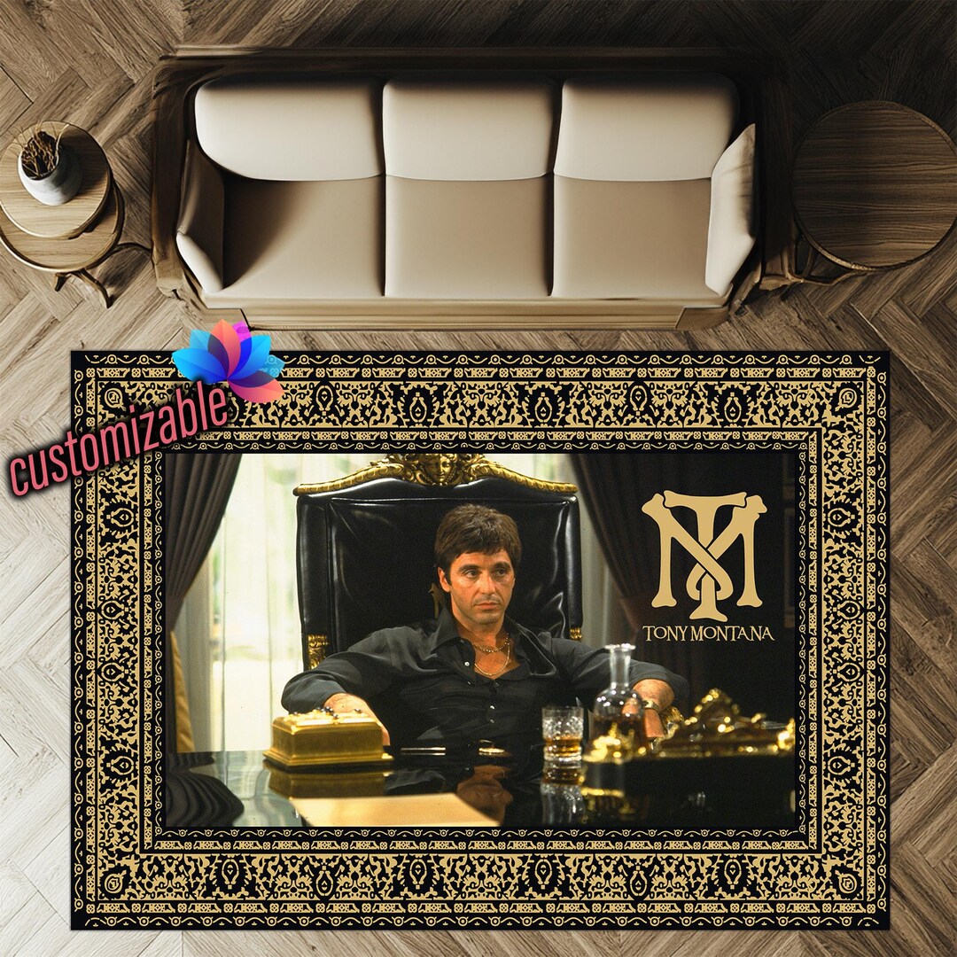 Yellow Black Scarface Rug, Scarface Carpet, Scarface Rug,scarface ...