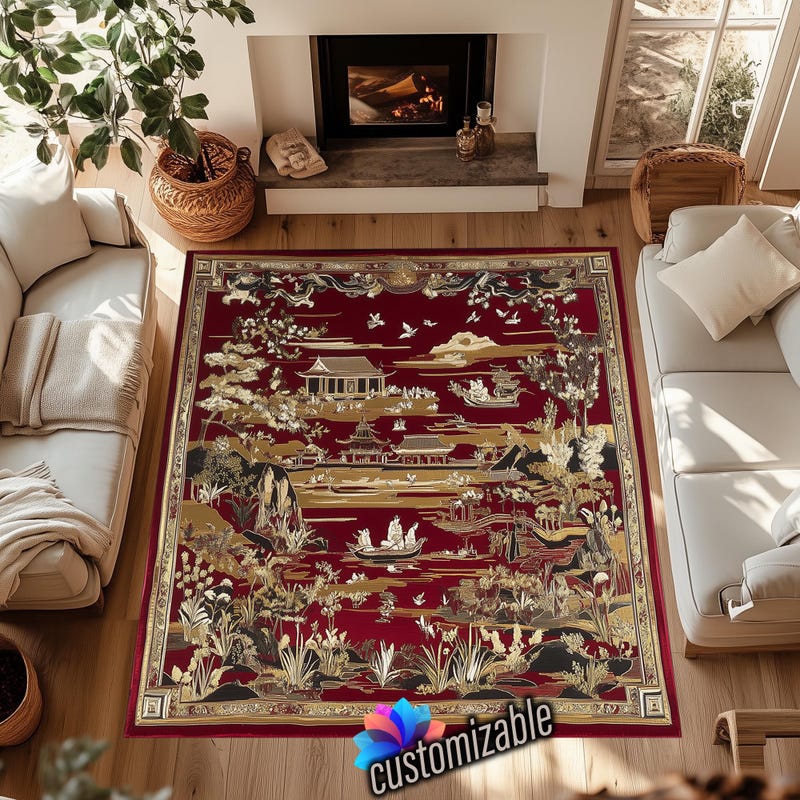 Japanese Design Area Rugs - Etsy