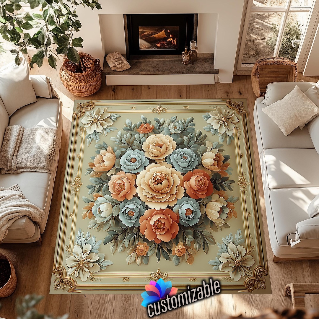 Red Yellow Blue Flower Rug,red Yellow Blue Rug,red Yellow Blue Carpet ...