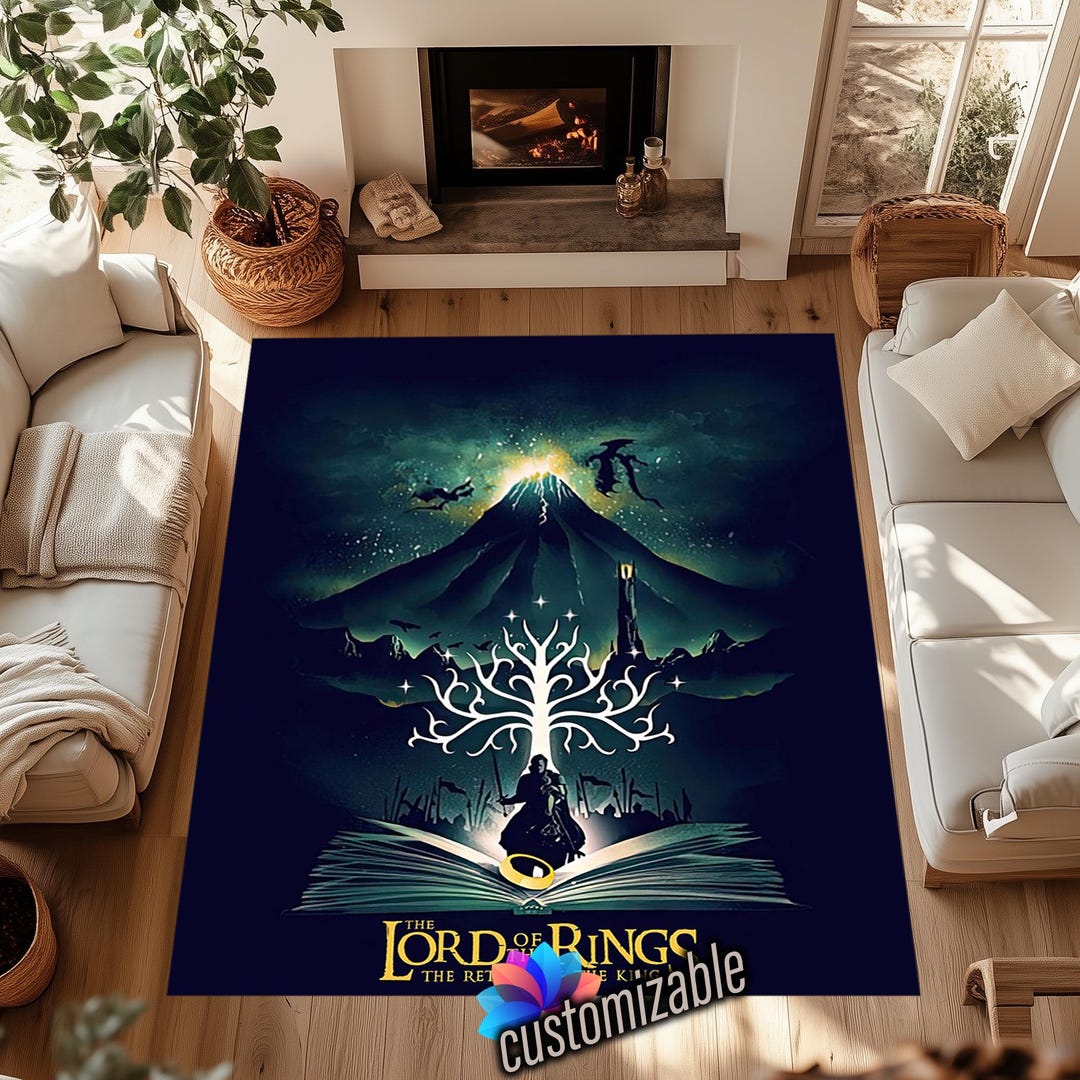 Lord of the Rings Rug,lord of the Rings Gift Rug,cinema Room Rug,lord ...