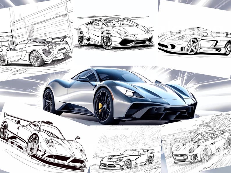 Sports Car Coloring Book Printable | 62 Supercar Coloring Pages PDF ...