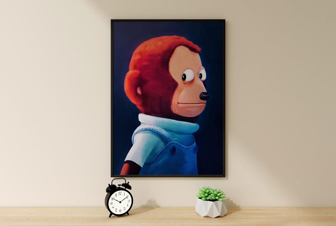 Monkey Puppet Poster, Monkey Puppet Art, Ready to Hang, Wall Decor ...