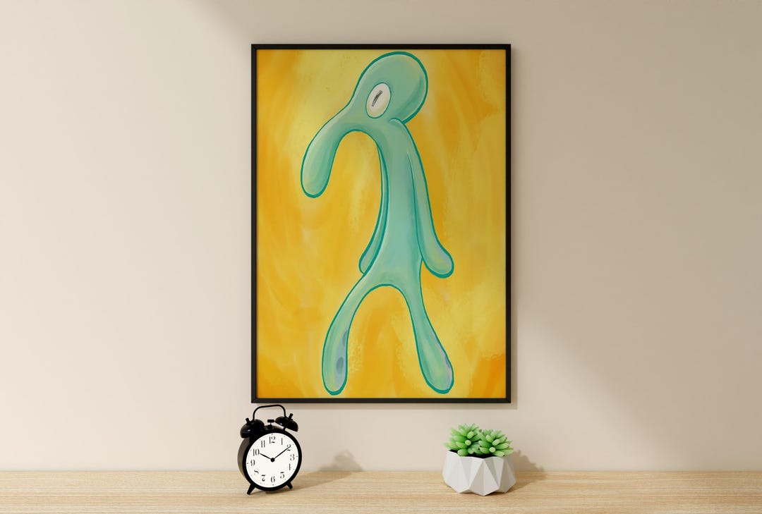 Squidward Poster, Funny Spongebob Poster, Spongebob Characters Wall Art ...
