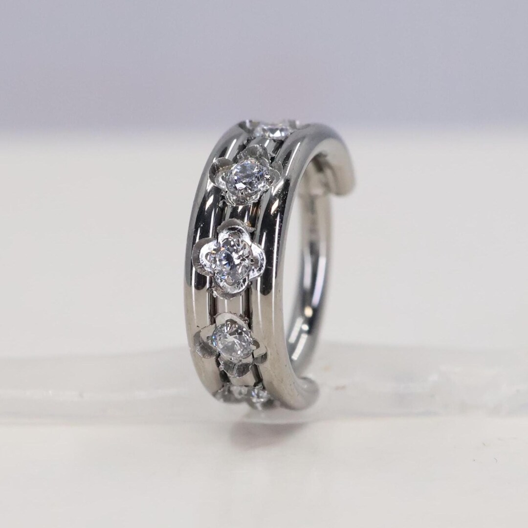 Titanium ASTM F136 (cl147) Zirconia Stack Clicker Hinged Hoop 1.2mm ...