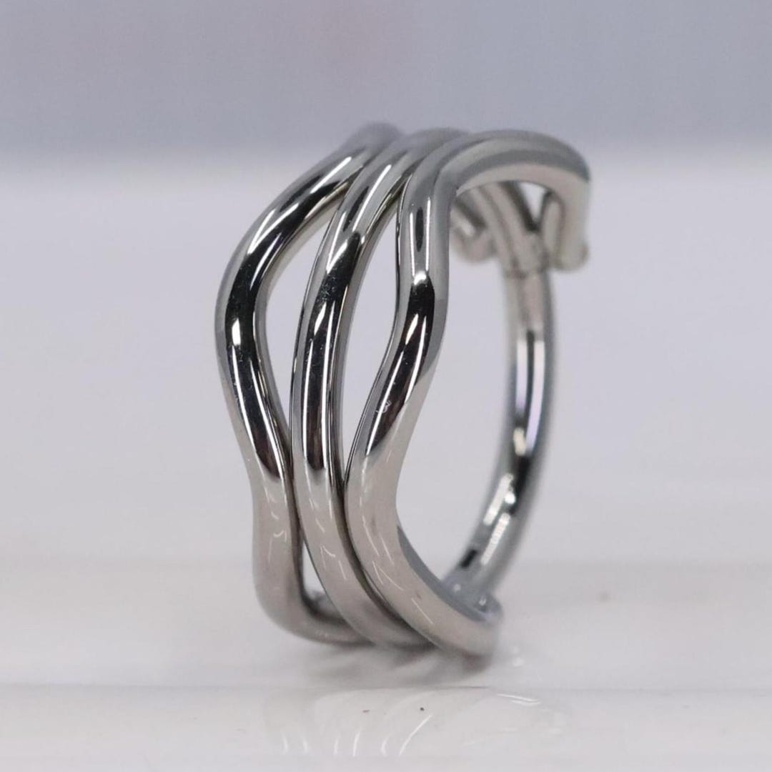 Titanium ASTM F136 (cl167) Triple Stack Clicker Hinged Hoop 1.2mm (16ga ...
