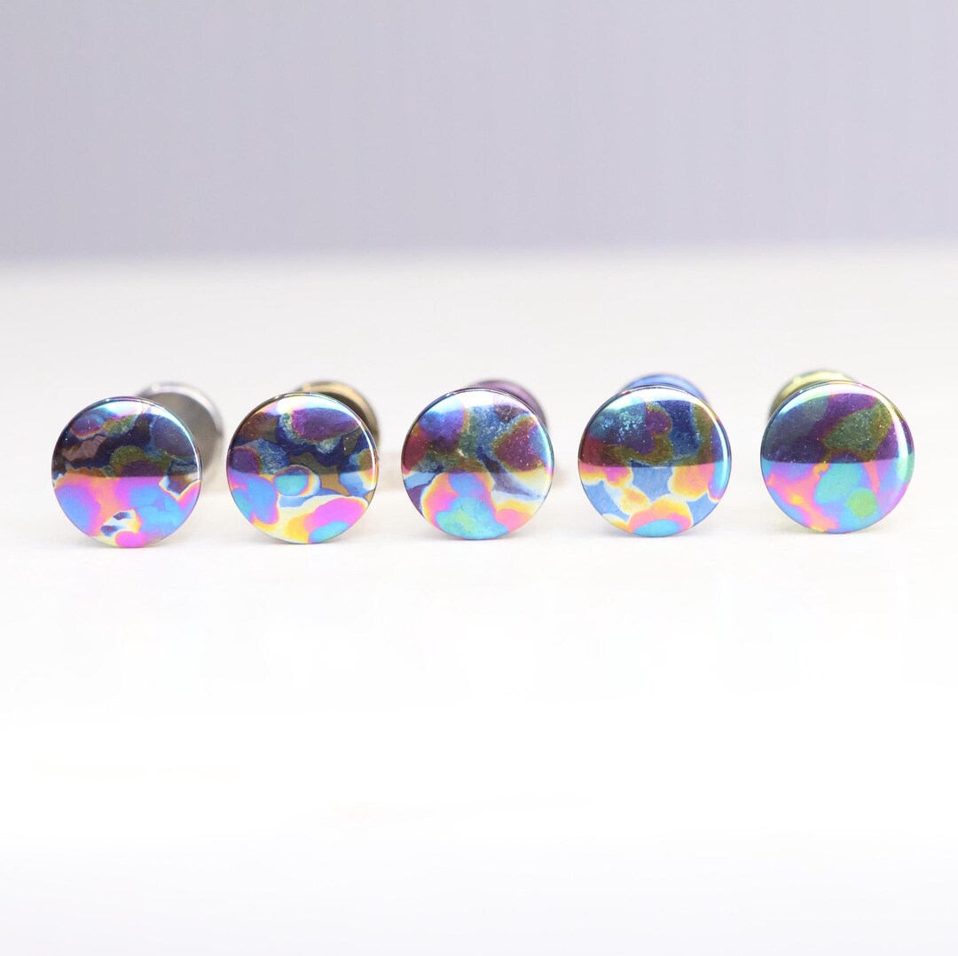 Titanium ASTM F136 (in293) Oil Slick Anodised Internally Threaded 1mm ...