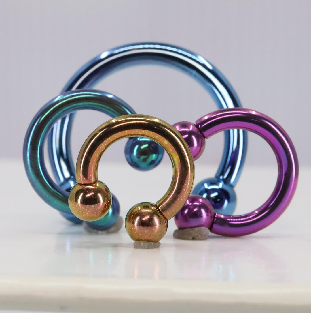 Titanium ASTM F136 Large Gauge Circular Barbell, Heavy Gauge Horseshoe ...