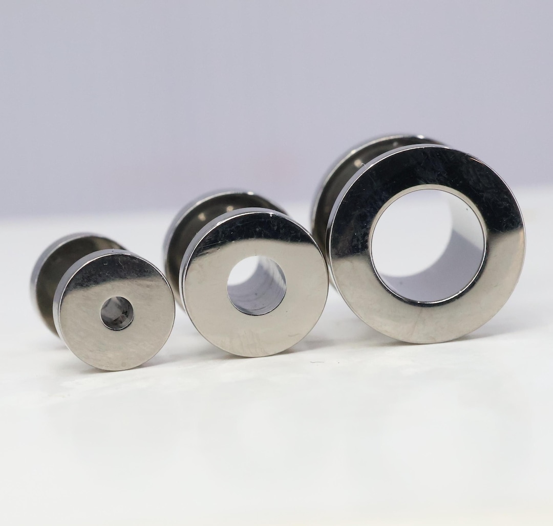 Titanium ASTM F136 Ear Tunnels- Flesh Tunnels 8ga-1/2ga (3mm-12mm ...
