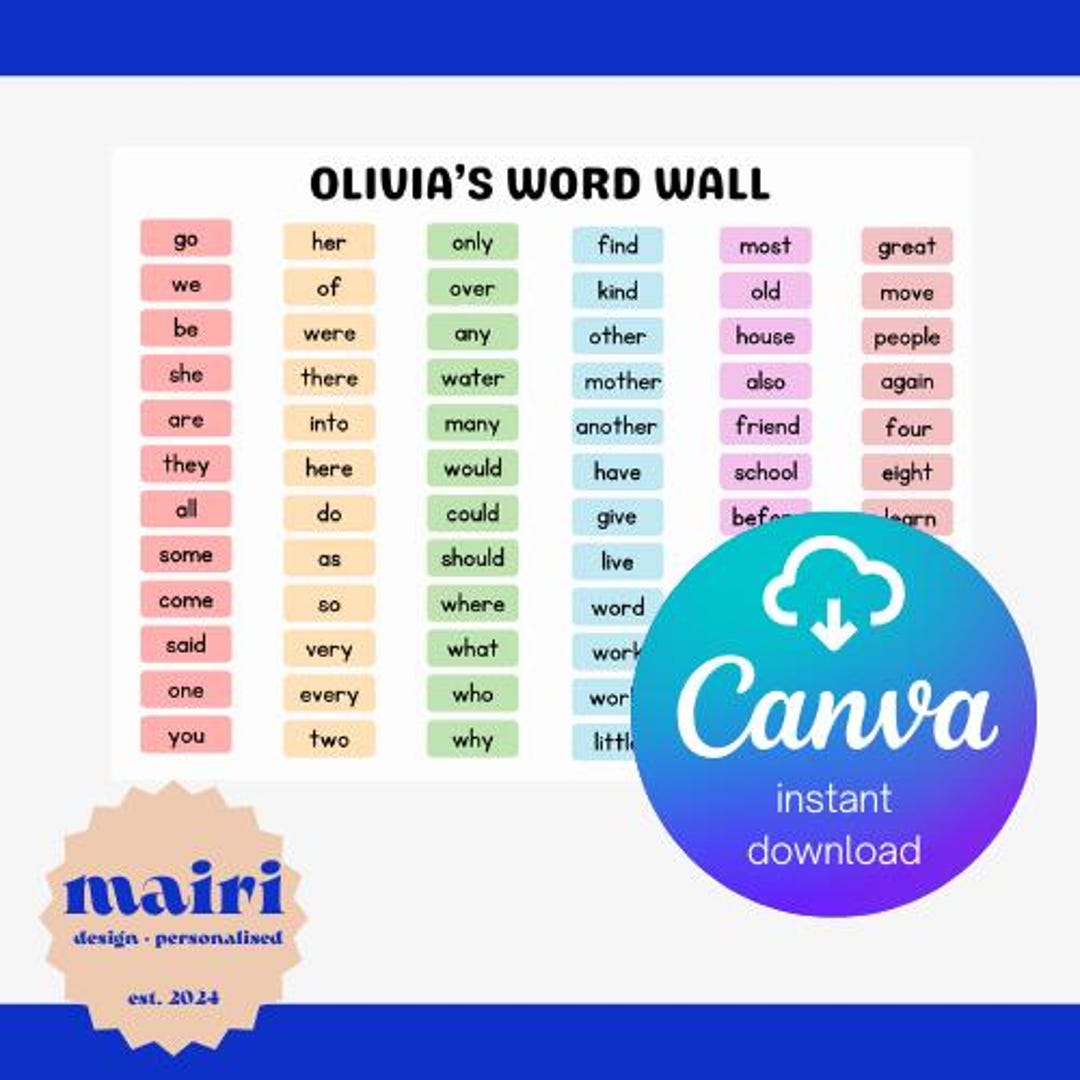 Editable Tricky Word Wall - Etsy UK