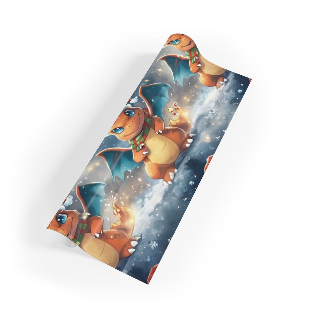 Pokemon Inspired Charizard Christmas Gift Wrapping Paper Rolls, 1pc - Etsy